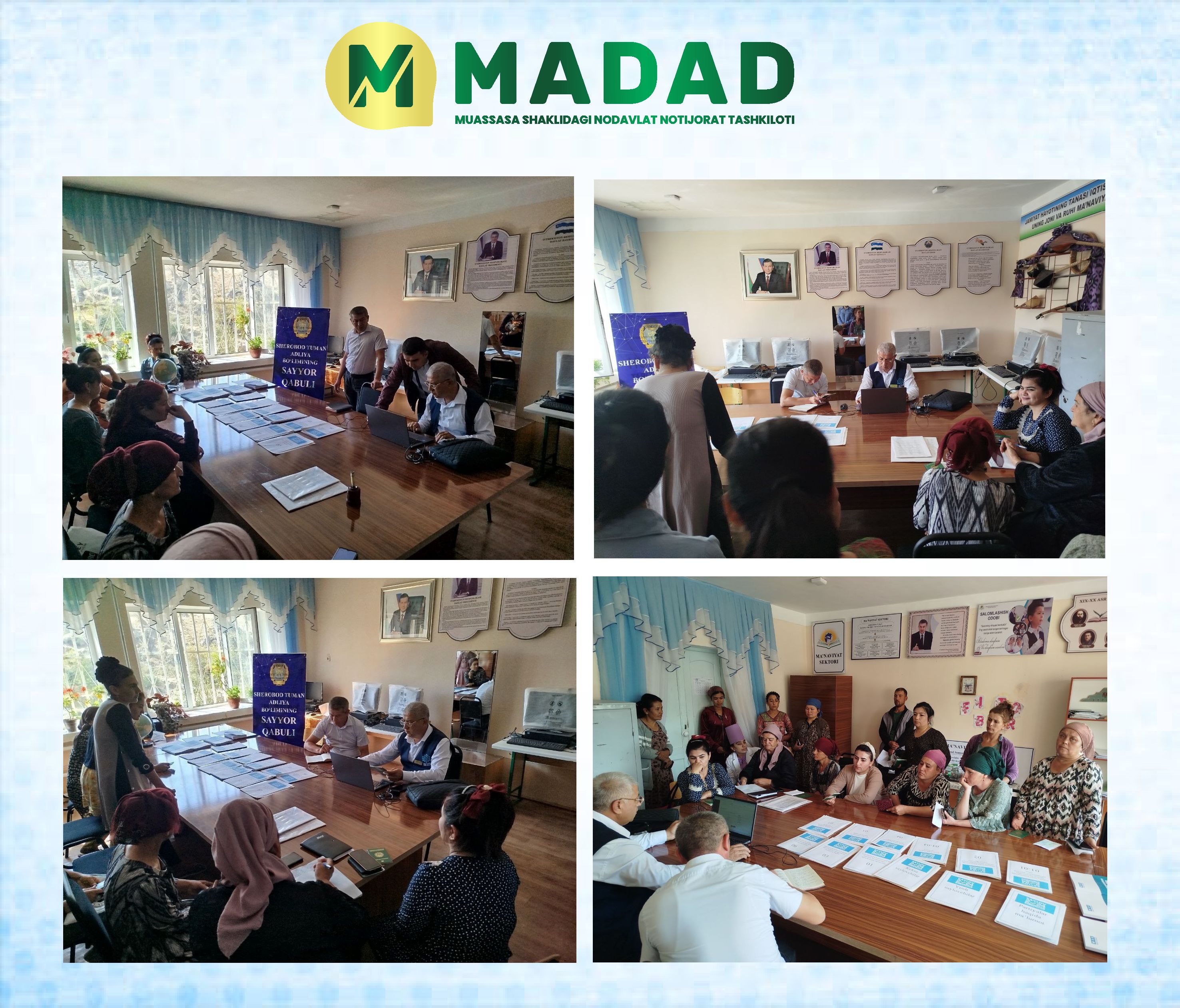 “Мадад” нодавлат нотижорат ташкилоти вакиллари ҳам ҳудудий адлия органлари билан ҳамкорликда ...